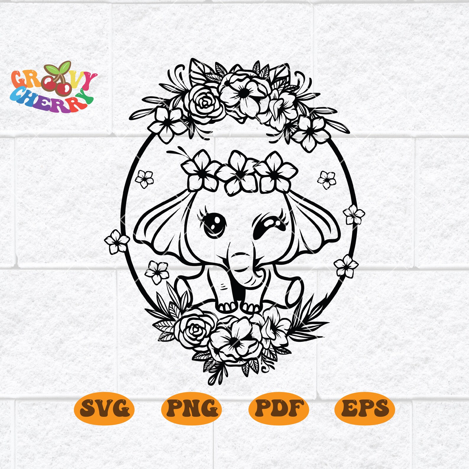 Floral Elephant Svg Baby Elephant Svg Cute Elephant - Etsy