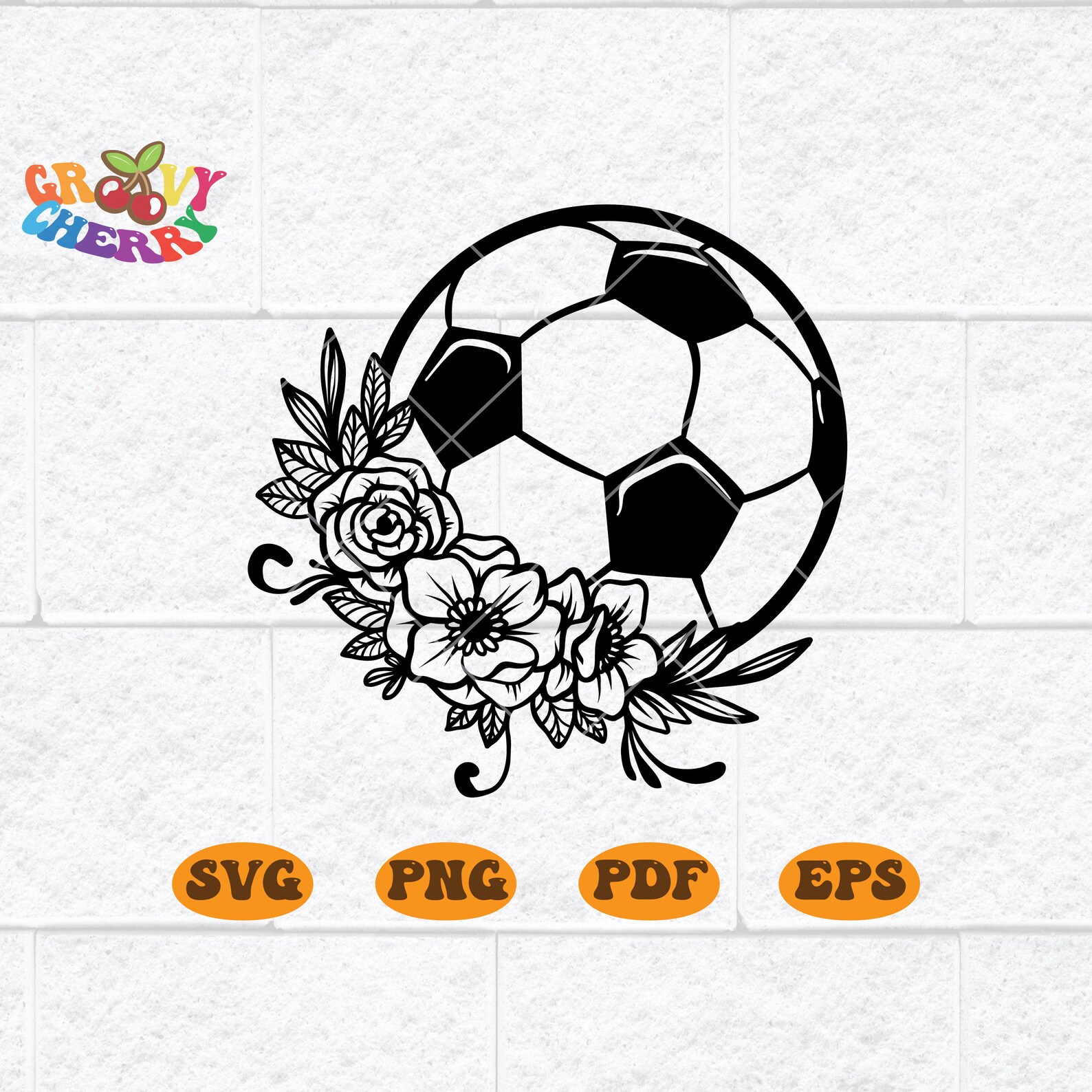 Floral Soccer SVG File Football Svg Soccer Svg Girls | Etsy