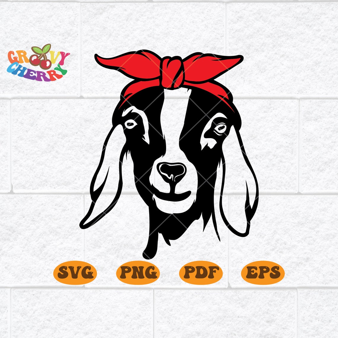 Goat With Headband Svg Goat Bandana Svg Boer Goat Svg Farm | Etsy