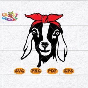 Goat With Headband Svg, Goat Bandana Svg, Boer Goat Svg, Farm Goat Svg ...