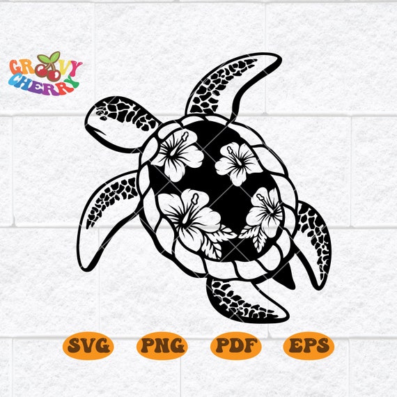 Floral Turtle SVG Baby Turtle Svg Turtle Cut File Flower - Etsy