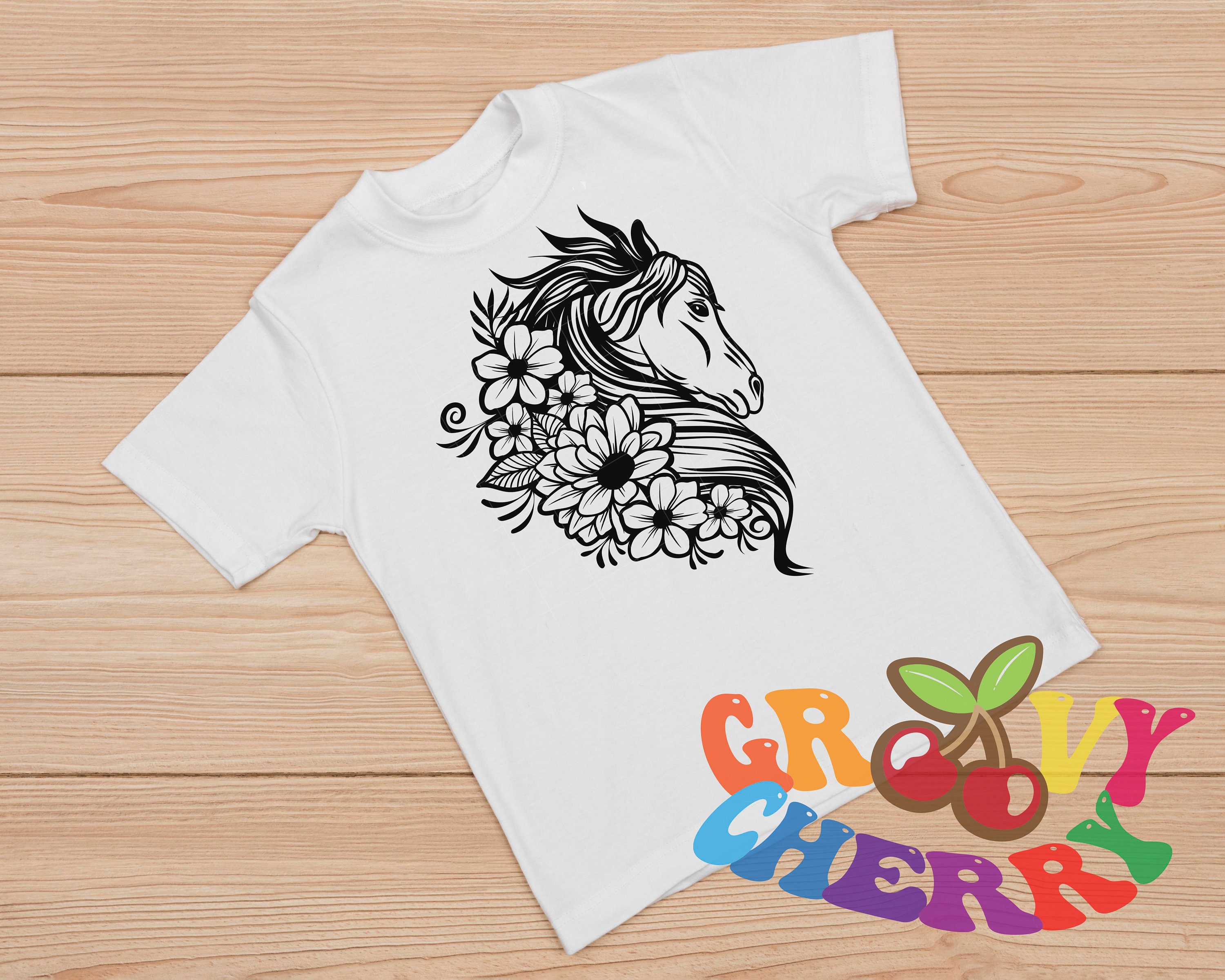 Floral Horse Svg File Horse With Flowers SVG Horse Cut File - Etsy