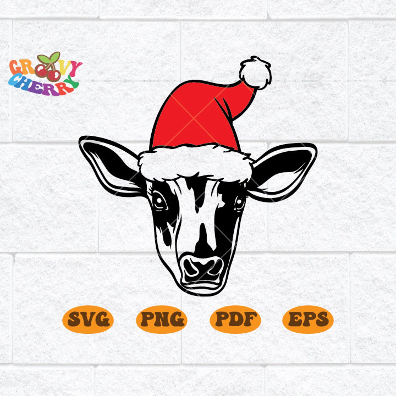 Cow With Santa Hat Svg Cow With Hat Svg Cow Svg Heifer Svg - Etsy