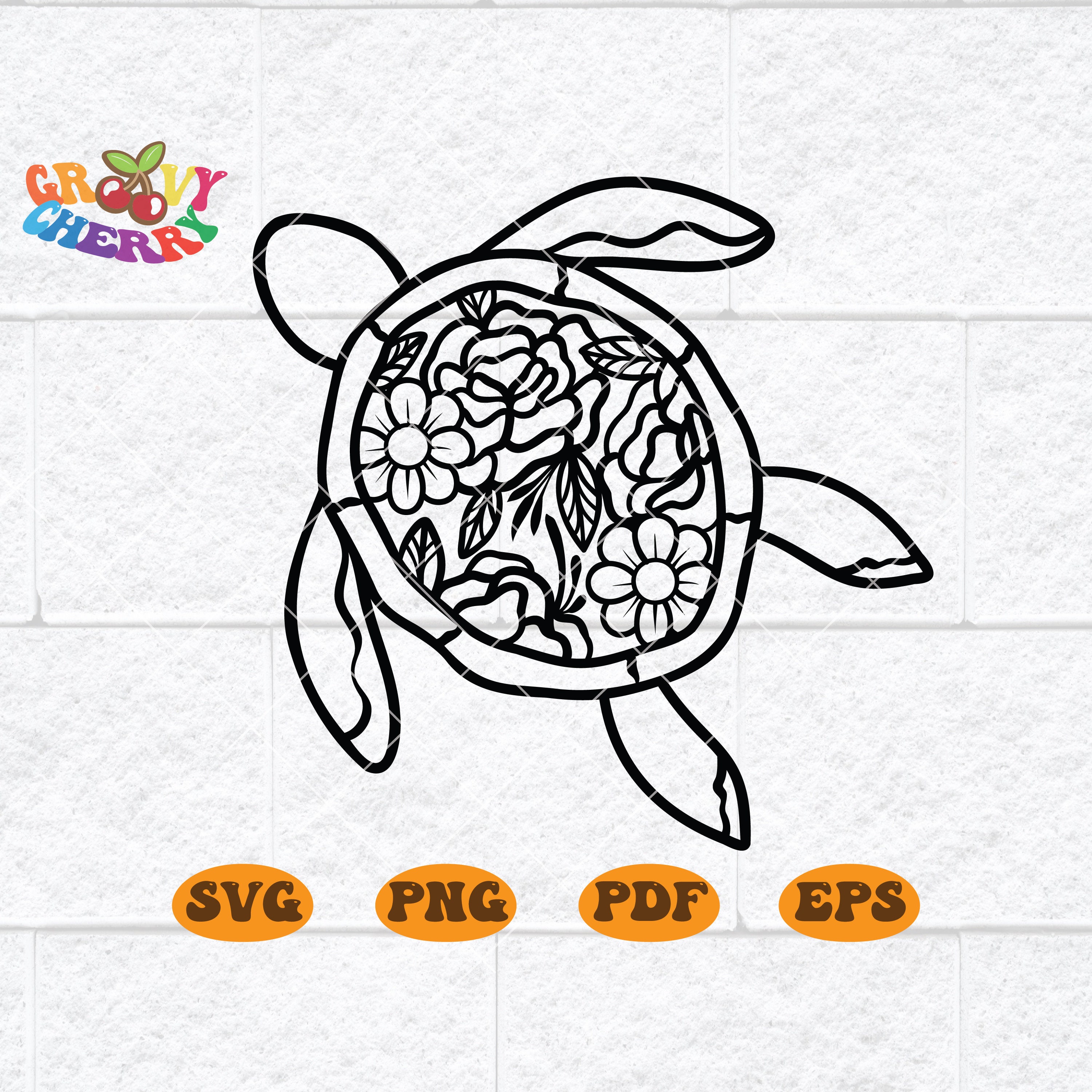 Floral Turtle SVG Baby Turtle Svg Turtle Cut File Flower - Etsy Canada