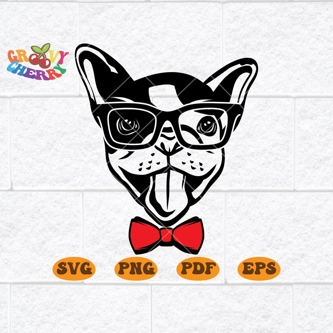 Dog With Glasses SVG Dog With Bow French Bulldog SVG | Etsy
