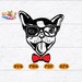 Dog With Glasses SVG Dog With Bow French Bulldog SVG - Etsy