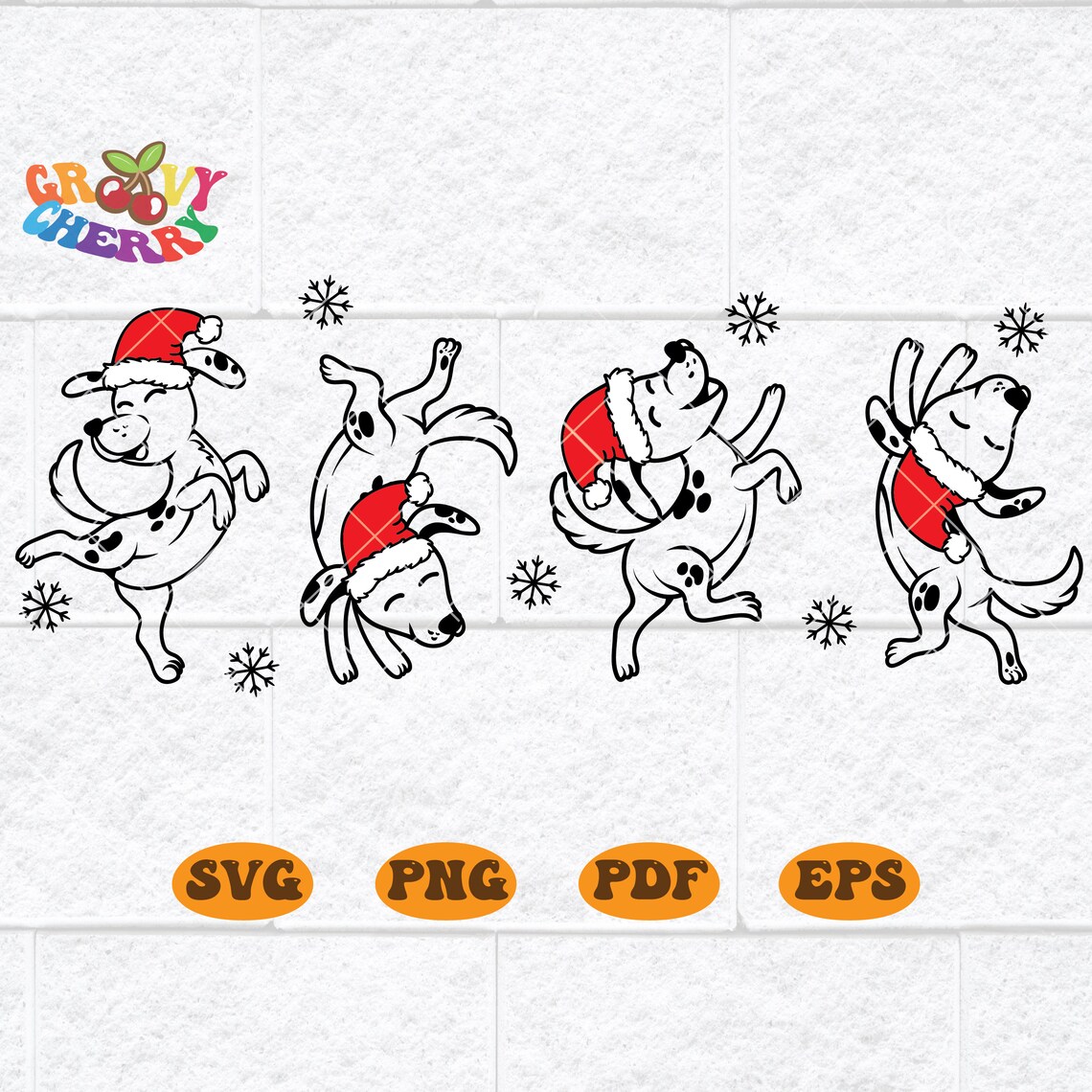 Dancing Dogs Santa Hat SVG Animal Face Svg Christmas Animals | Etsy