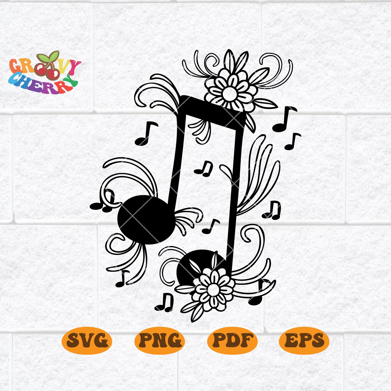 Flower Music Notes Svg Floral Music Notes Music SVG Music - Etsy