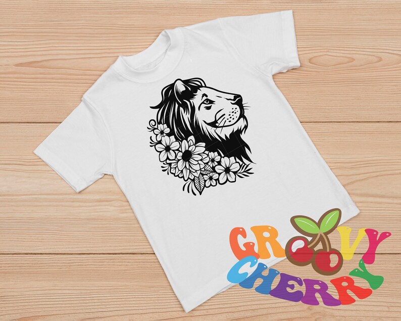 Floral Lion SVG Lion With Flowers SVG Lion Cut File Lion - Etsy