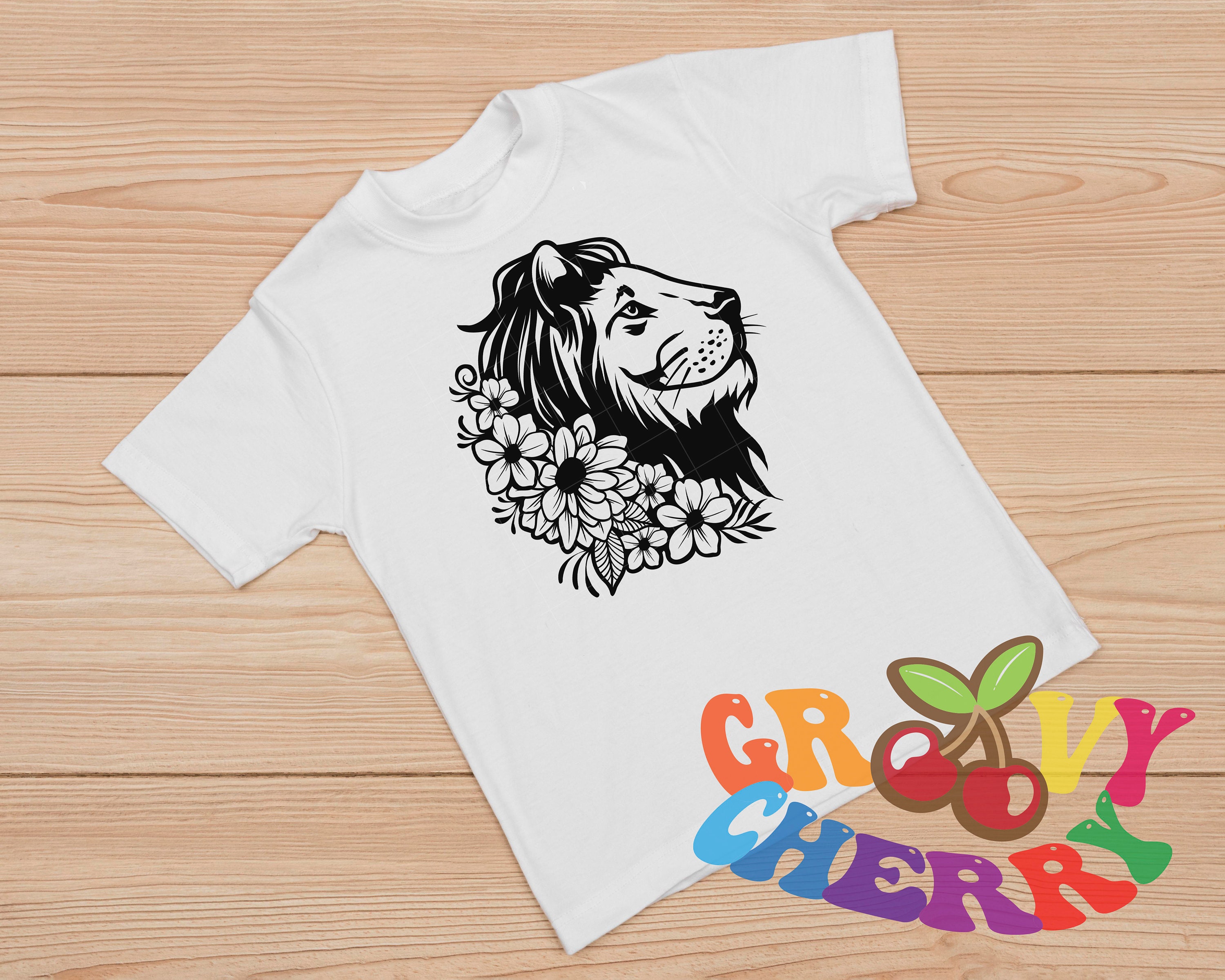 Floral Lion SVG Lion With Flowers SVG Lion Cut File Lion | Etsy