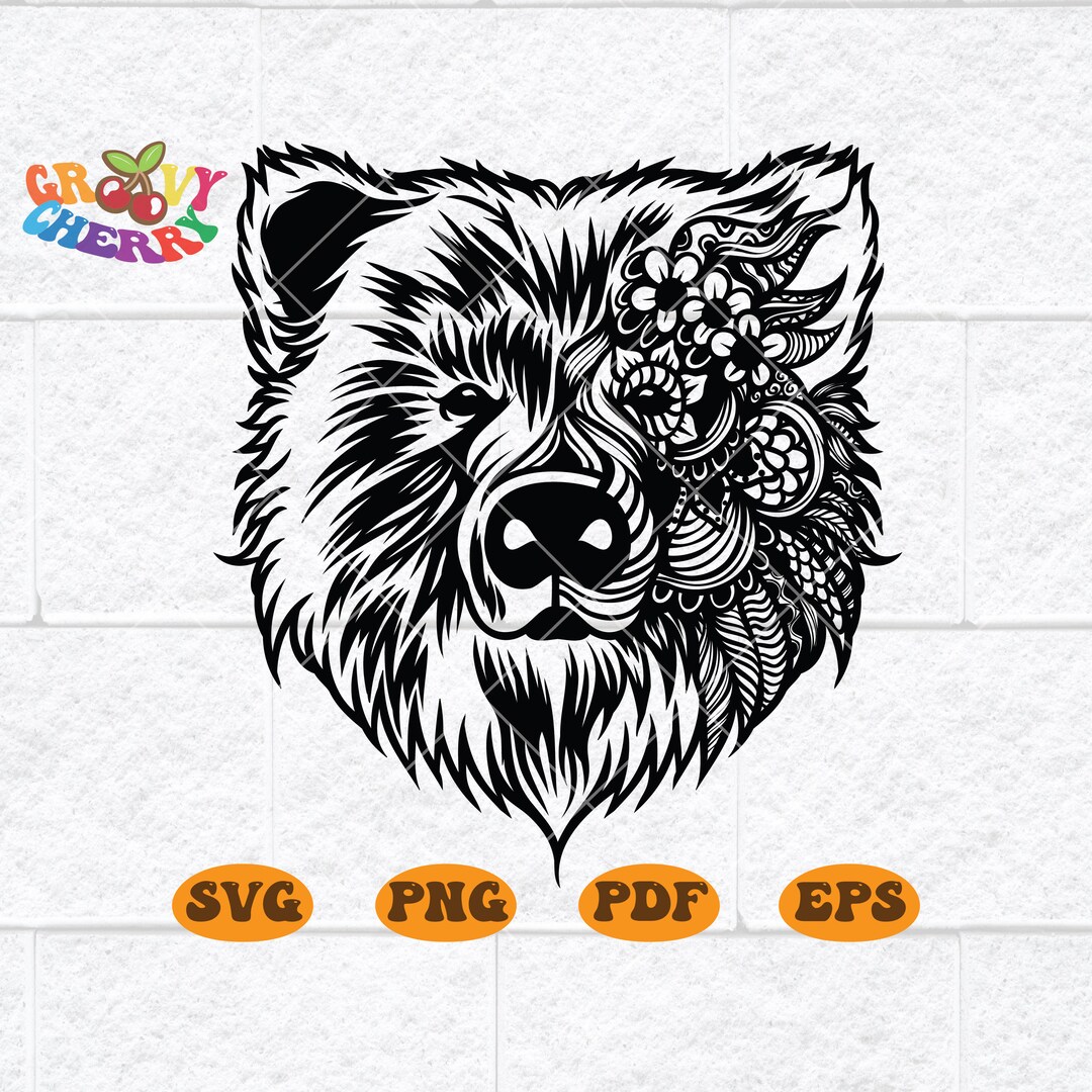 Bear Mandala SVG, Bear Zentangle Svg, Mandala Bear Svg, Bear Svg File ...