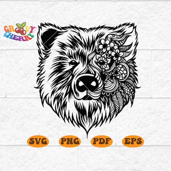 Bear Mandala SVG Bear Zentangle Svg Mandala Bear Svg Bear | Etsy