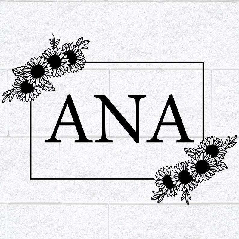 Floral Rectangle Frame Svg Flower Border Svg Floral Border | Etsy