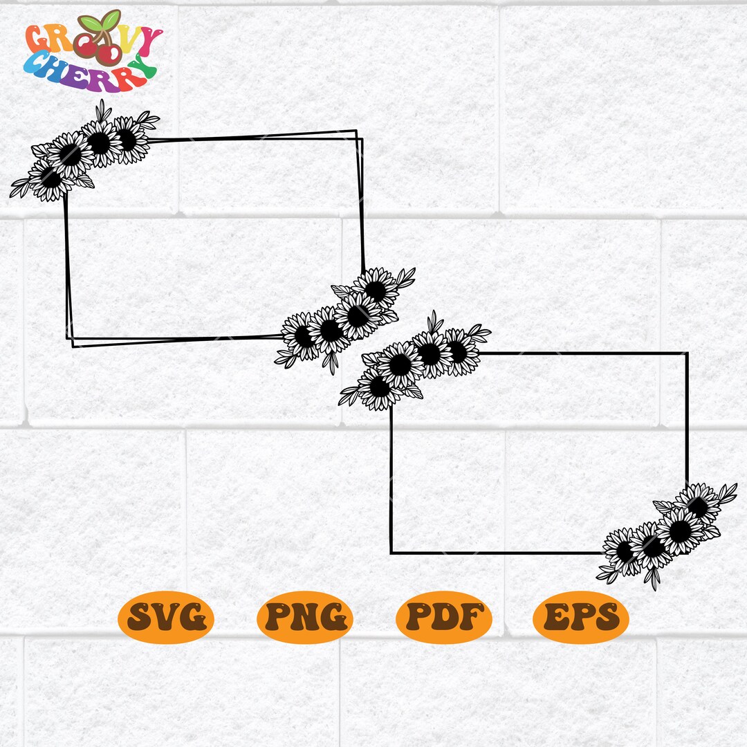 Floral Rectangle Frame Svg, Flower Border Svg, Floral Border Svg ...