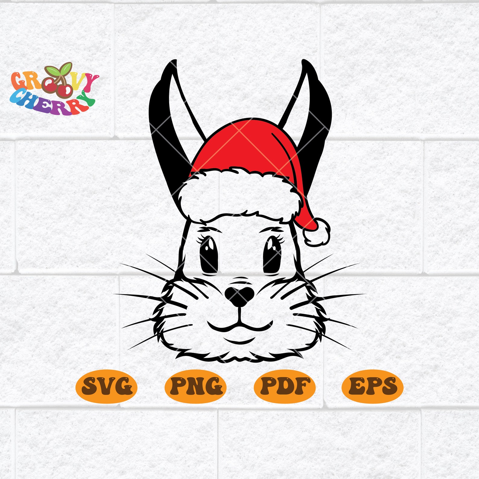 Bunny Santa Hat SVG Rabbit Svg Bunny Svg Easter Svg Easter | Etsy