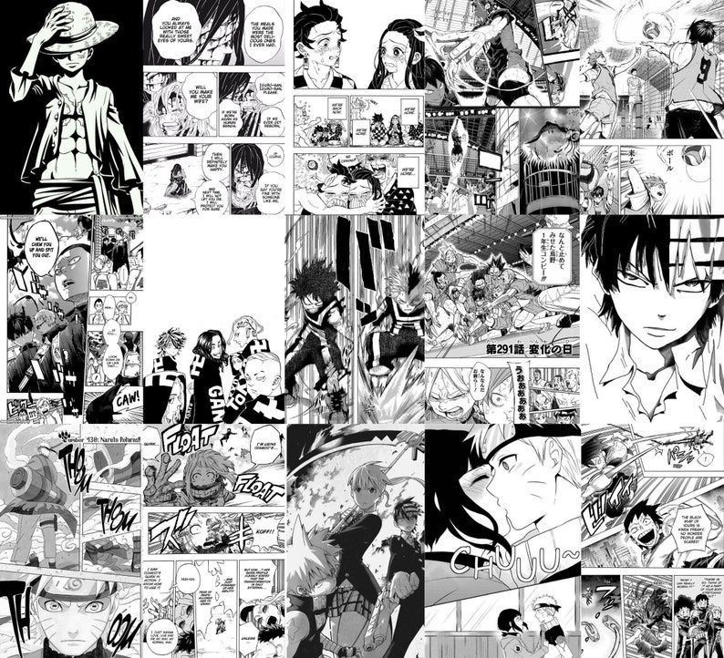 Manga Manga Panel Wall Collage Anime Collage Comic Panels - Etsy