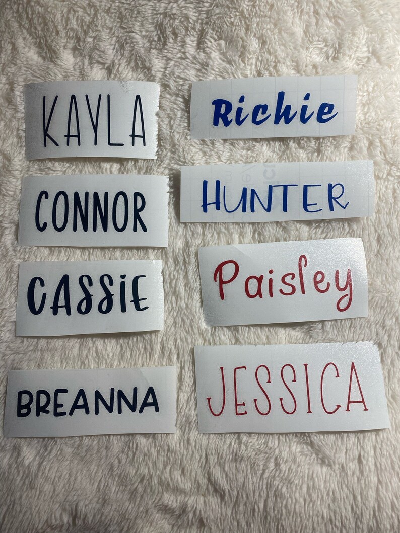 Vinyl Name Stickers - Etsy