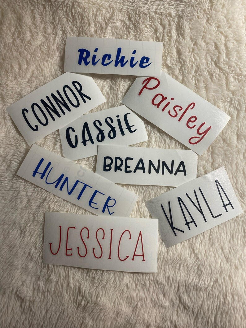 Vinyl Name Stickers - Etsy