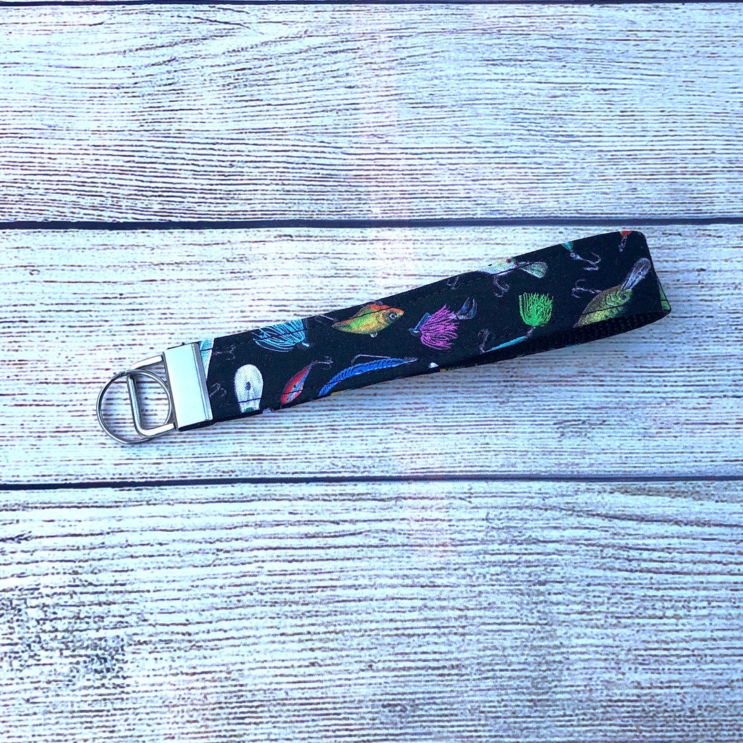 Fly Fishing Keychain Fishing Theme Ring Wristlet Keyring - Etsy