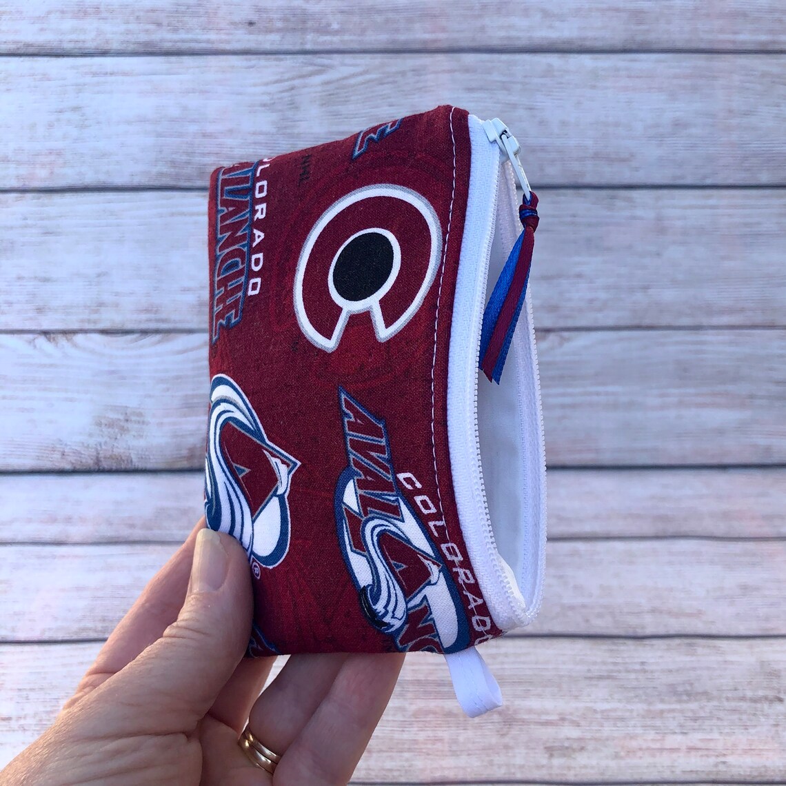 Colorado Avalanche Coin Purse, NHL Hockey Team, Handmade Reusable ...