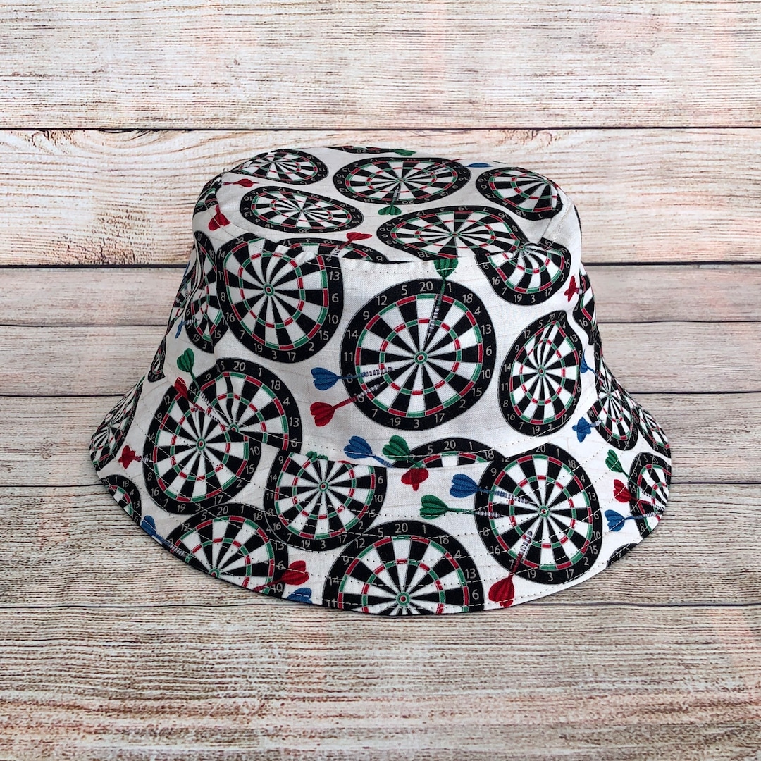 Adult Bucket Hat Dartboard Game, Dart Game Hat, Playing Darts Hat, Gift ...