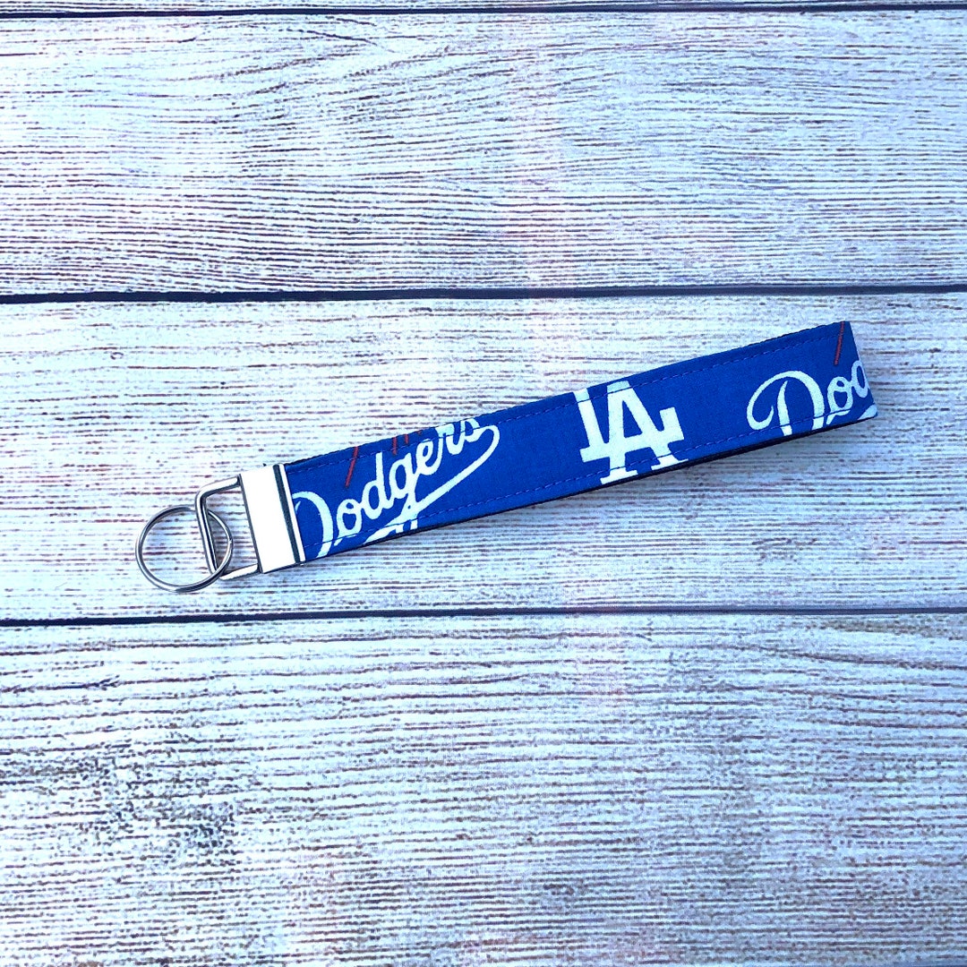 LA Dodgers MLB Baseball Keychain, Handmade Ring Wristlet, Keyring Strap ...