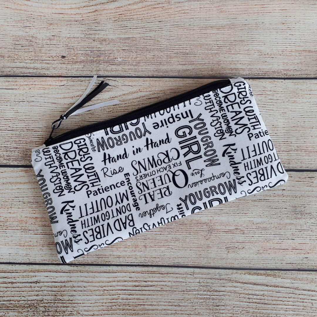 Zipper Pouch - Inspiring Girl Words, Zipper Bag, Makeup Bag, Pencil ...