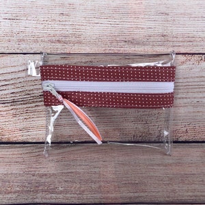 Handmade Small Zipper Credit Card Pouch, See Thru Minimalist Coin Purse ...