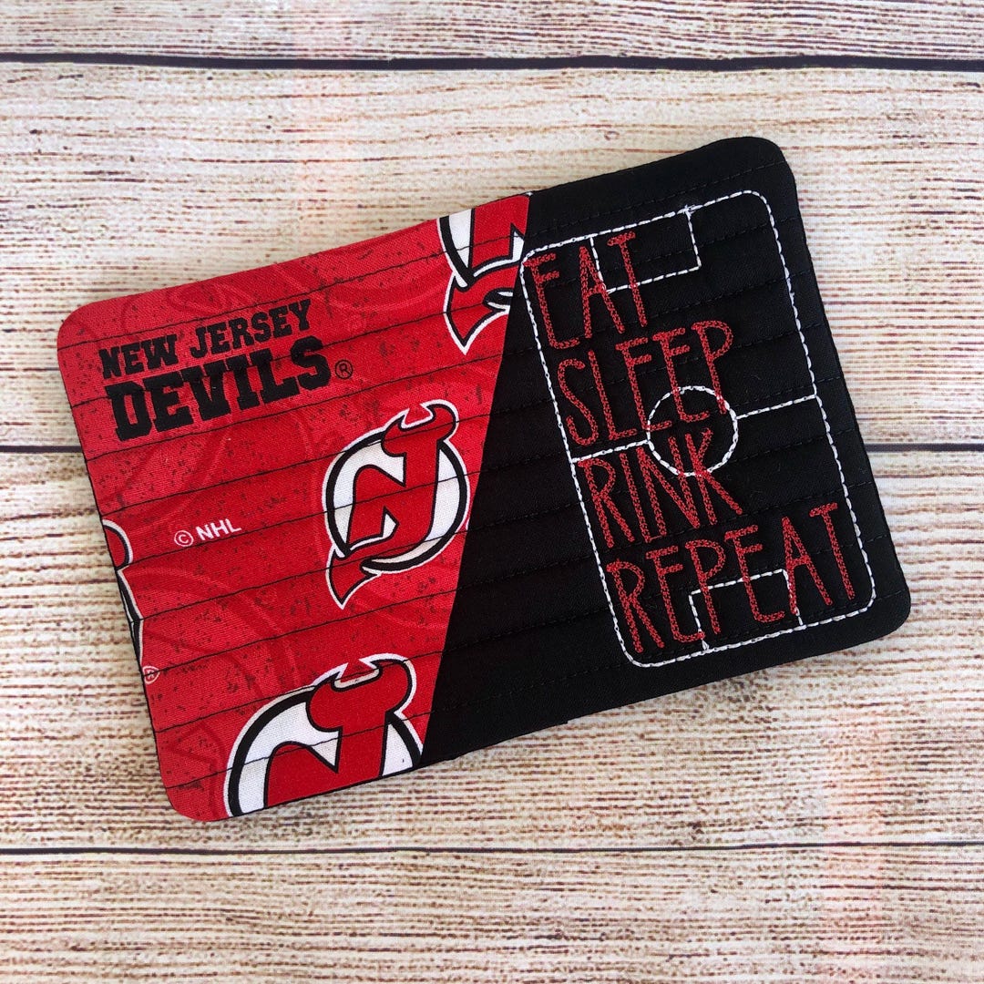 NHL New Jersey Devils Hockey Sport Team Mug Rug, Handmade Embroidered ...