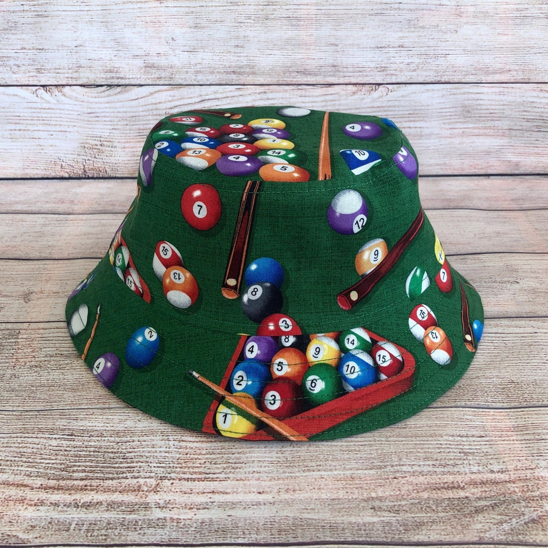 Adult Bucket Hat - Billiards Reversible Cotton Hat, Cue Sport Playing ...