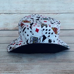 Adult Bucket Hat - Playing Cards, Poker Hat, Game Hat, Card Hat, Deck ...