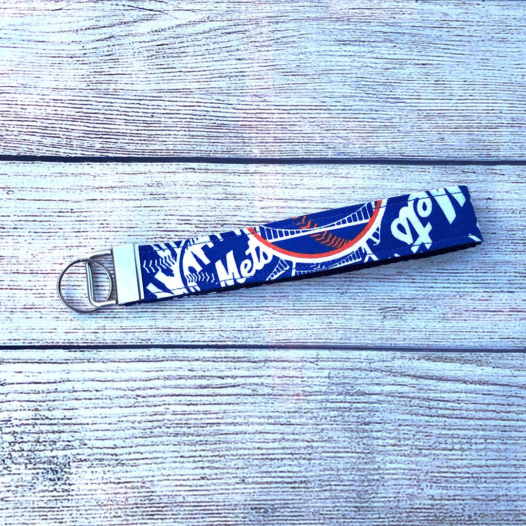 New York Mets MLB Baseball Keychain, Handmade Ring Wristlet, Keyring ...