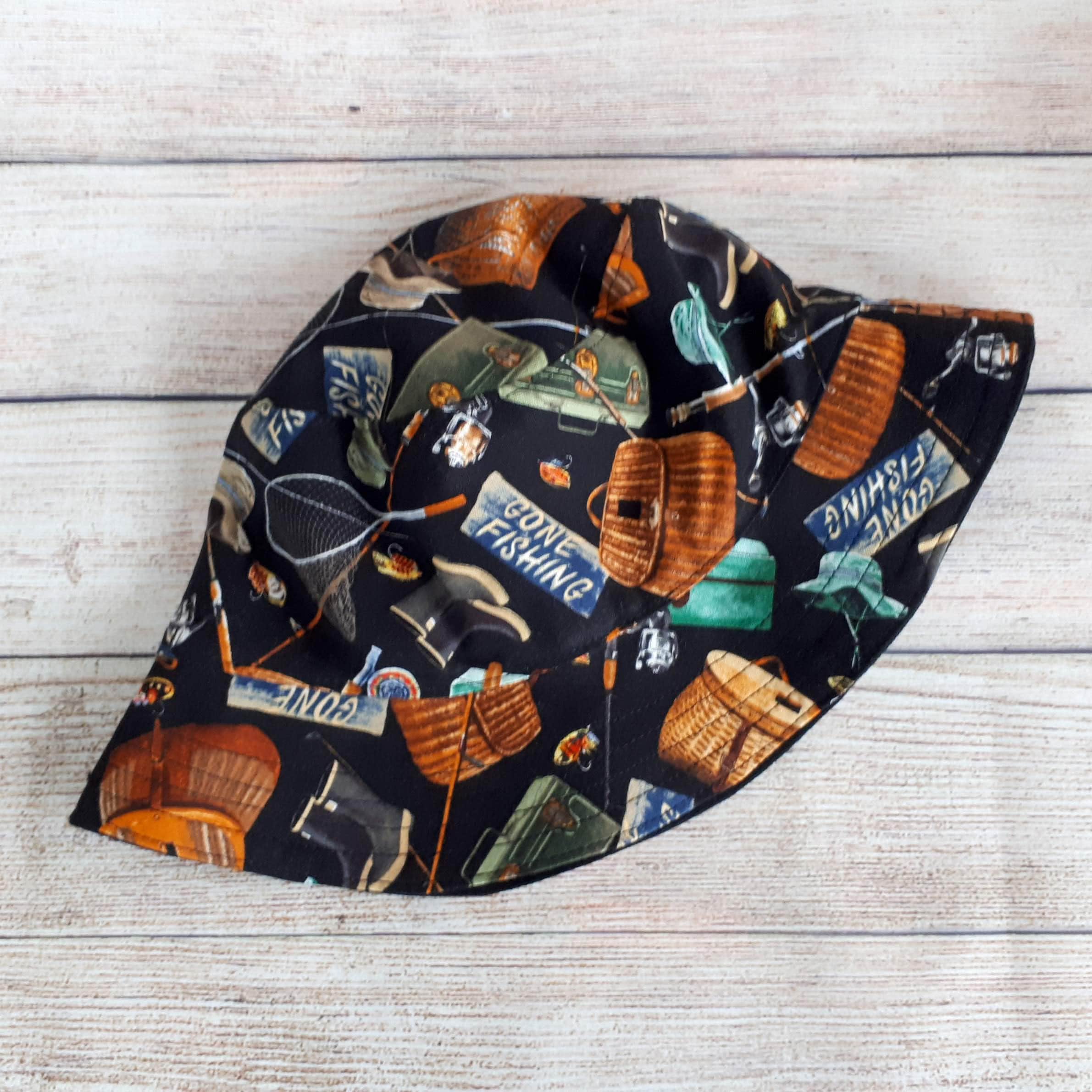 Adult Bucket Hat Fishing Reversible Hat Cotton Hat - Etsy