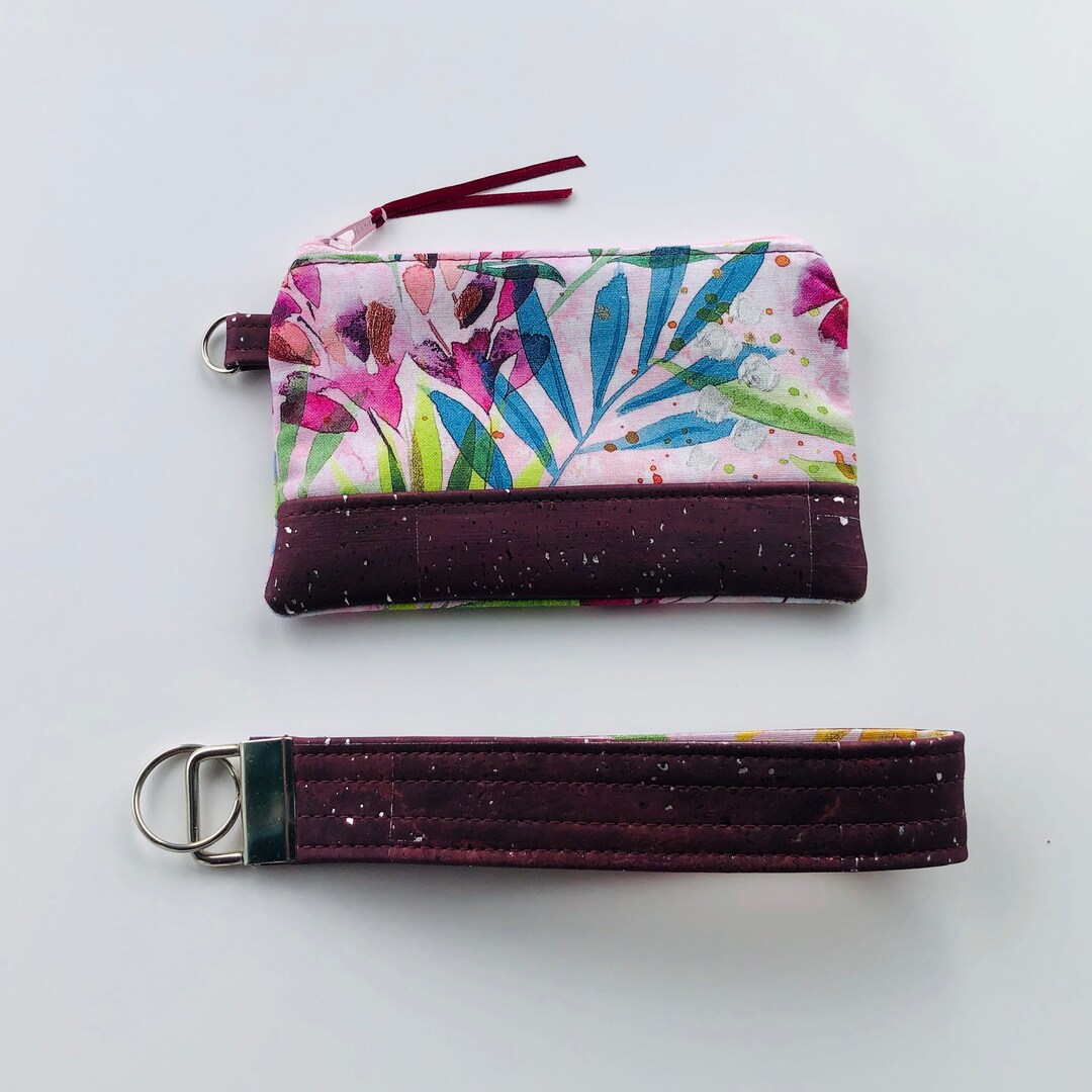 Handmade Zippered Credit Card Pouch, Minimalist Key Fob Coin Purse ...