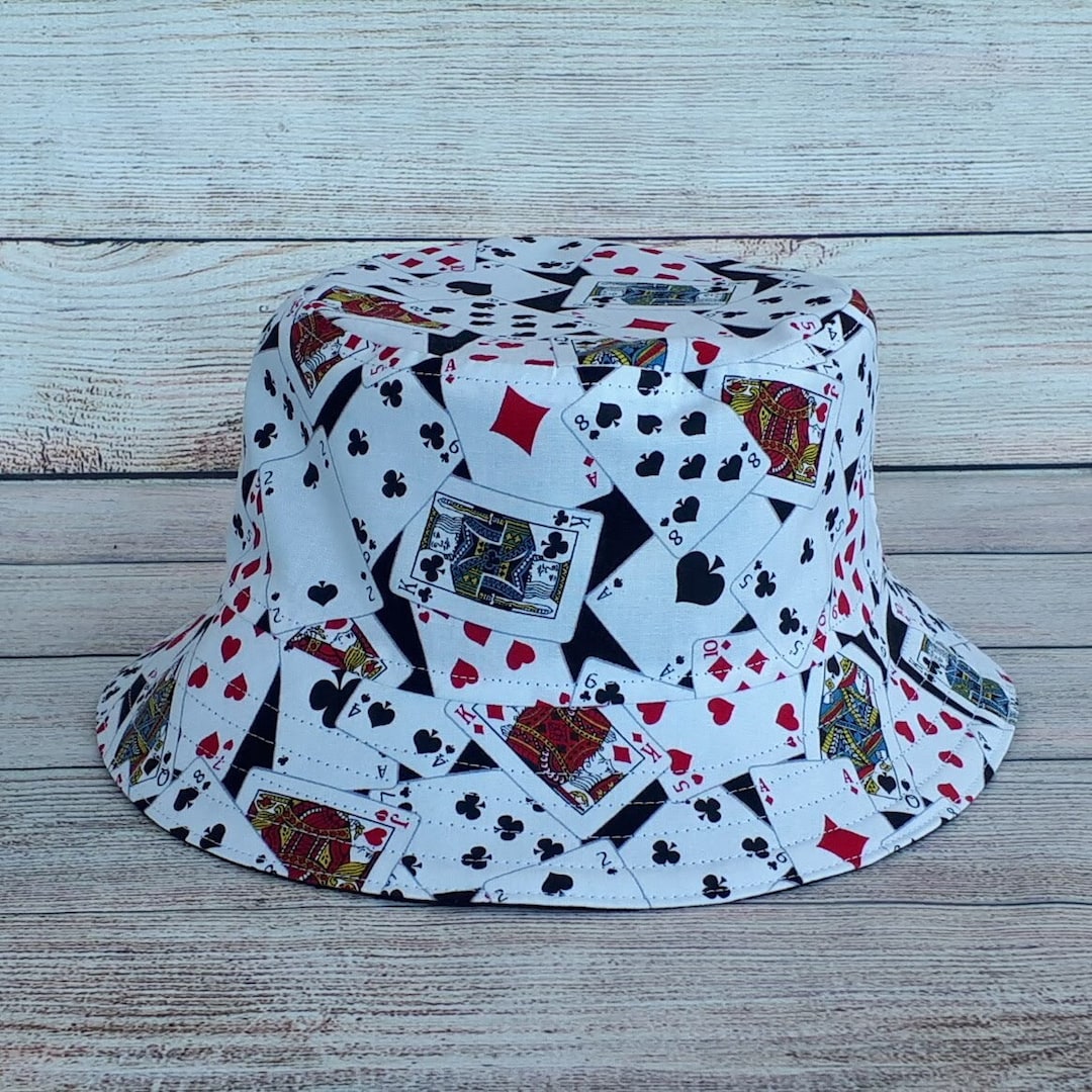 Adult Bucket Hat - Playing Cards, Poker Hat, Game Hat, Card Hat, Deck ...
