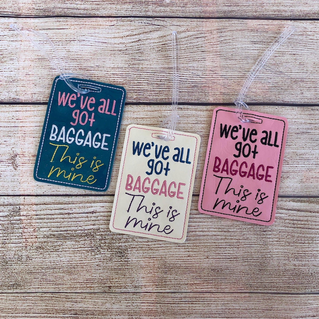 Funny Baggage Tag, Handmade Luggage Tag, Snarky Machine Embroidered ...