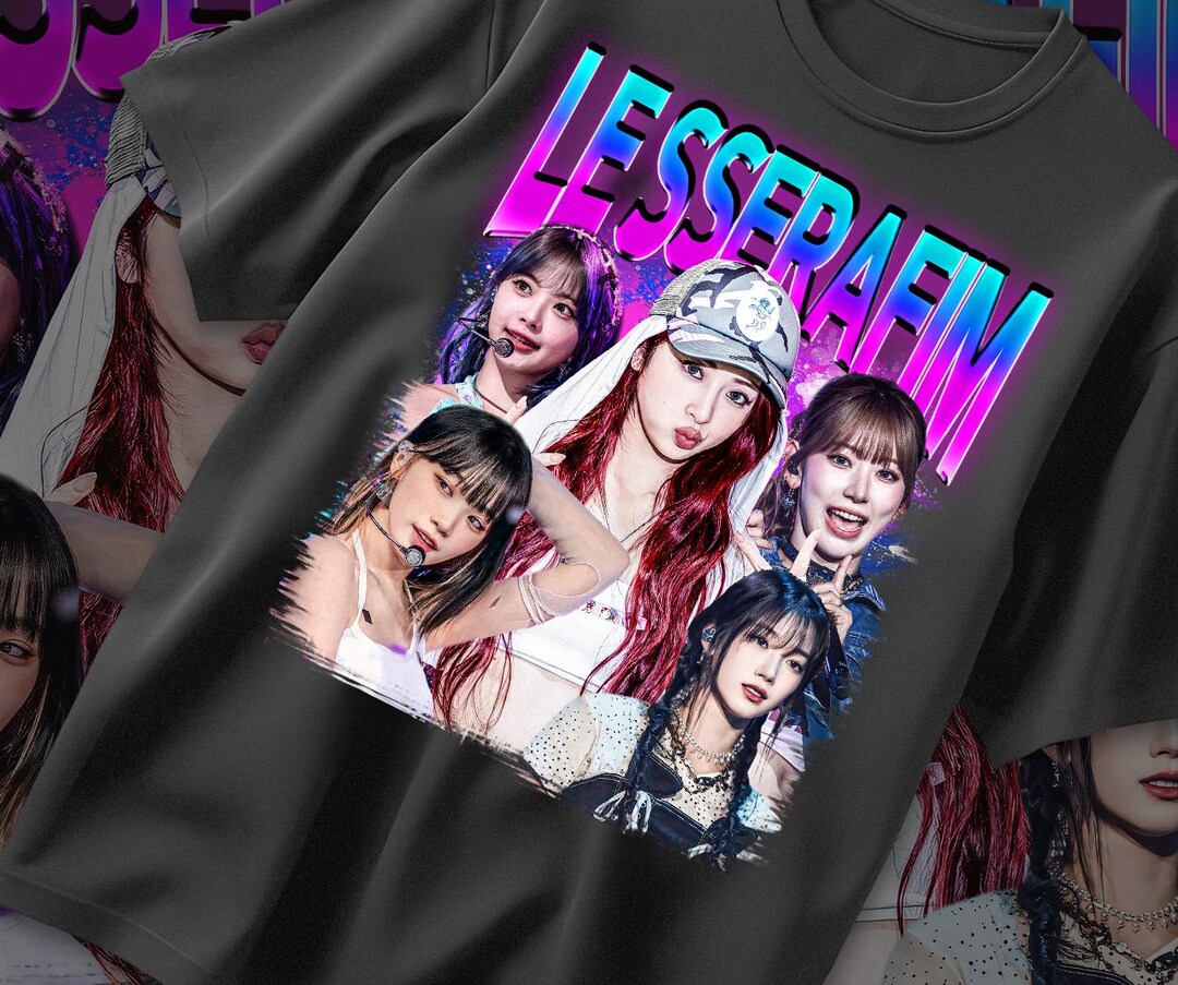 LE SSERAFIM Retro Inspired Classic Unisex Tee / Kpop Music Graphic T Shirt for Her / Sakura, Kim ...