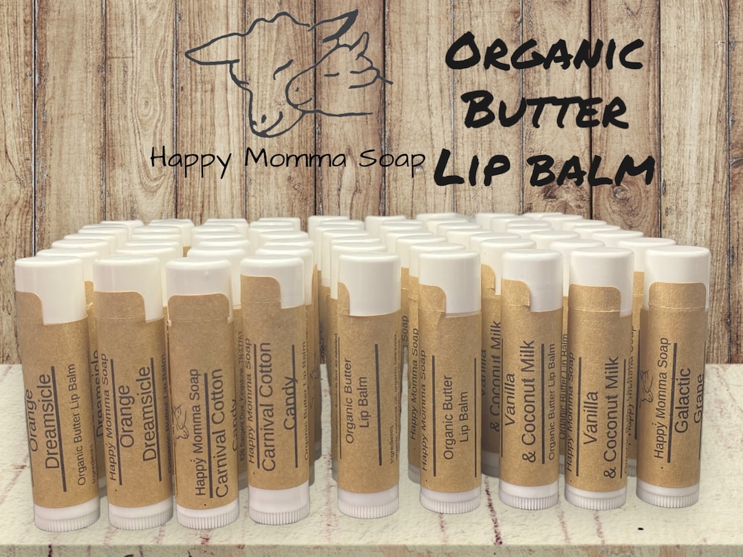 Organic Shea & Cocoa Lip Balm, Lip Salve, Coconut, Natural Skin Care,1 ...