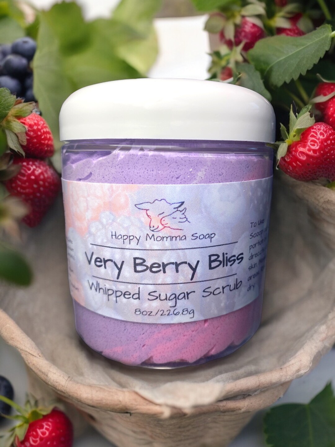 Very Berry Bliss Whipped Sugar Scrubs Large 8oz. Natural Skin ...