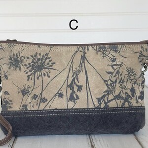 Dainty Small Crossbody Purse Made From Upcycled Canvas and Leather - Etsy