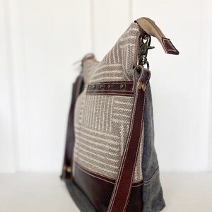 Neutral Colored Shoulder Bag | Made From Leather and Canvas & Rug ...