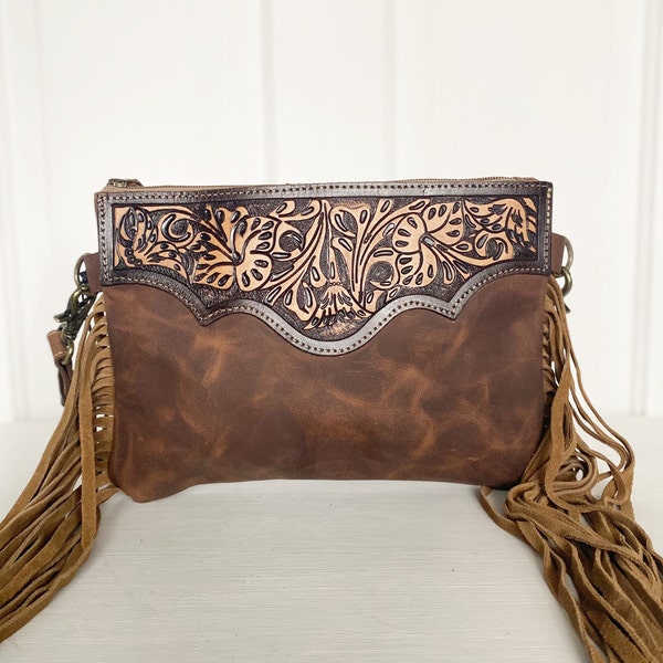 Leather Fringe Purse - Etsy