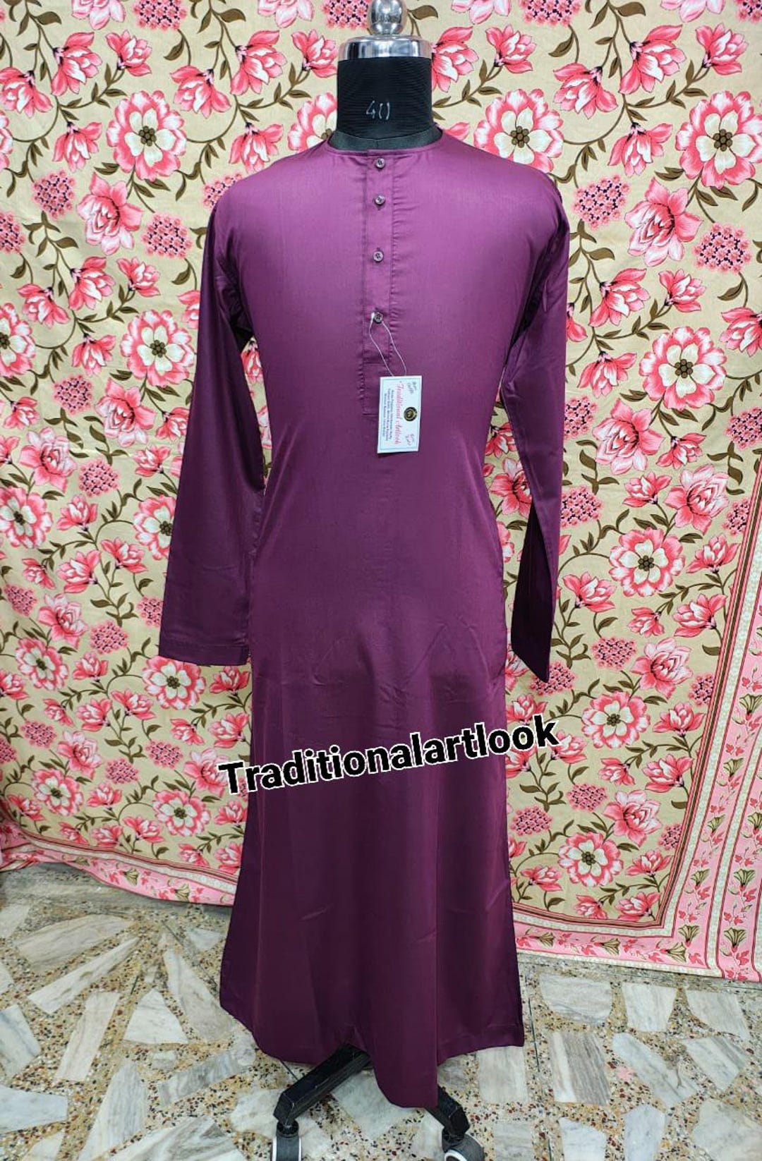 Men's White Jubba, Saudi Arab Thobe, Long Sleeve Kaftan Robe, Pakistani ...