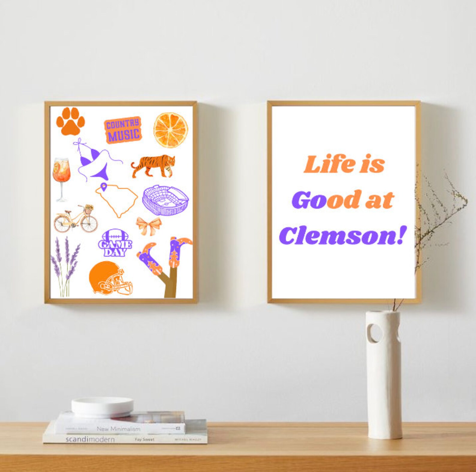Clemson University Themed Wall Prints - Etsy