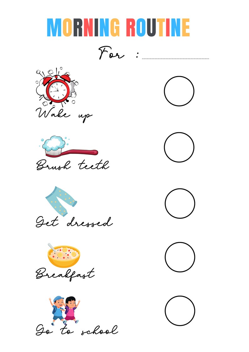 School Morning Routine, School Morning Checklist, Ready for School ...