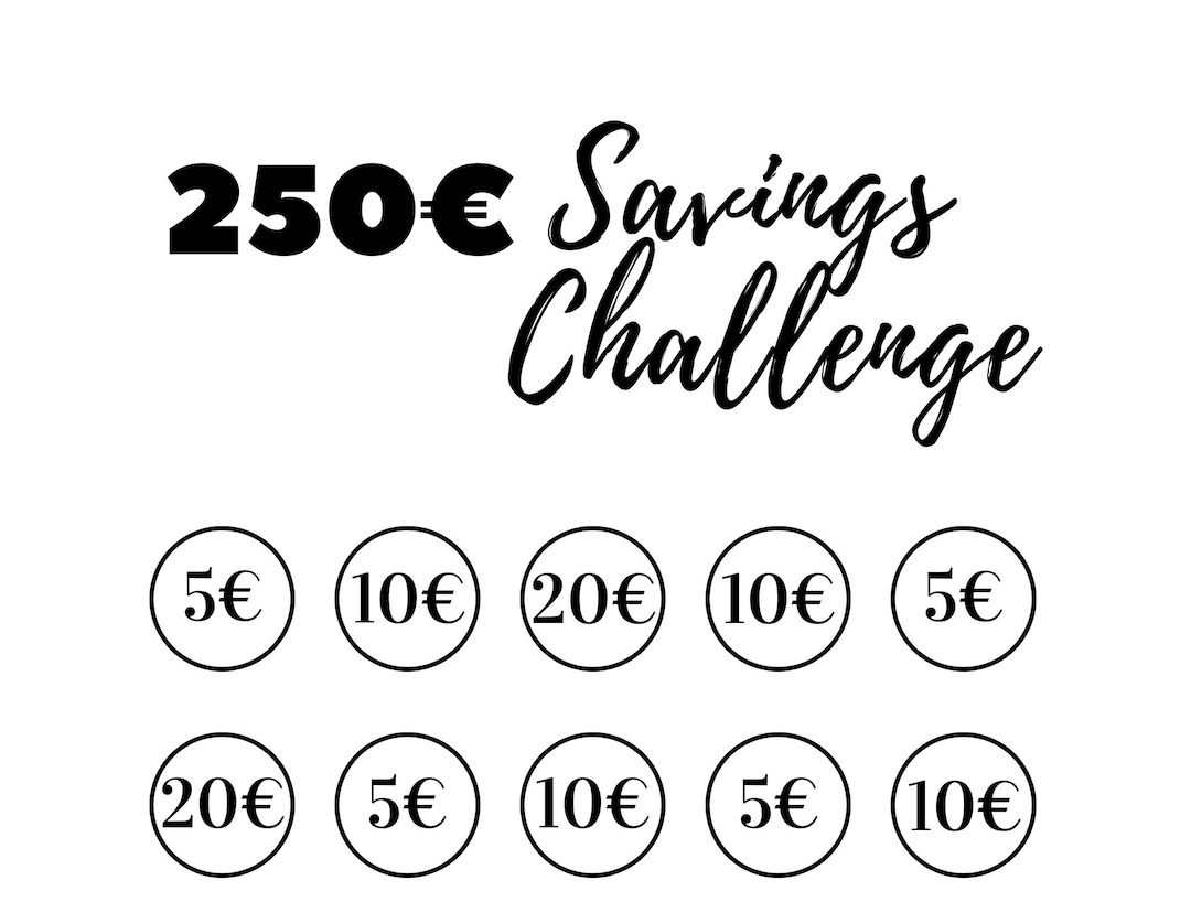 250 Savings Challenge, Save 250, Printable Savings Tracker, Budget, PDF ...