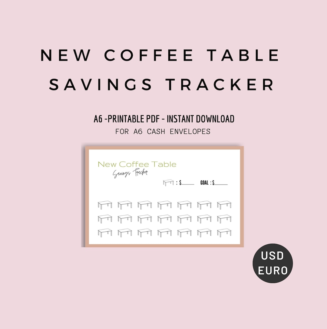 A6 New Coffee Table Savings Tracker, A6 Savings Binder Insert, A6 Cash ...
