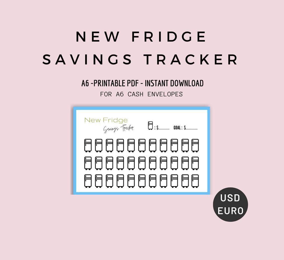 New Fridge Savings Tracker for A6, Cash Envelopes, Mini Savings ...