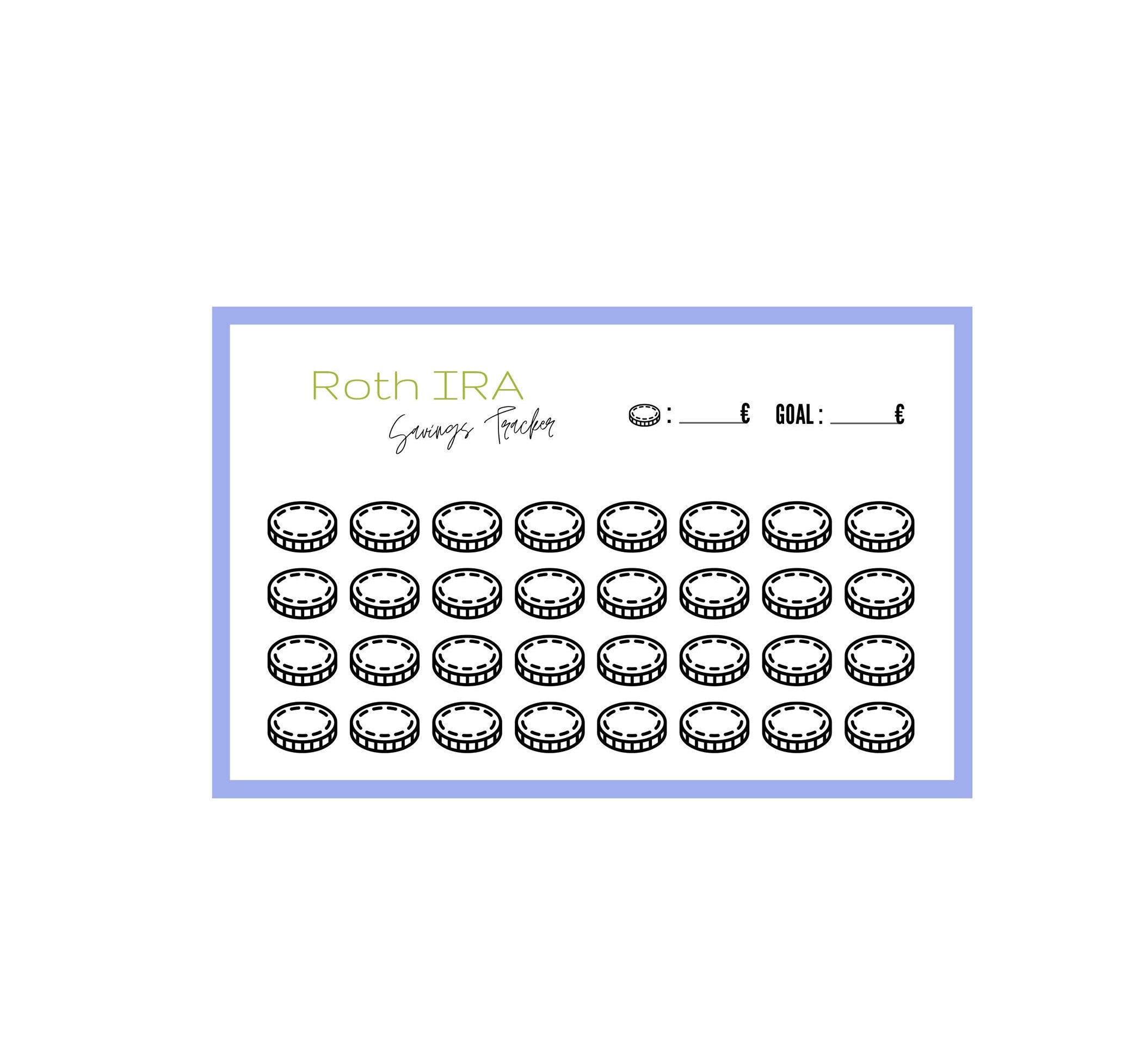 A6 Roth IRA Savings Tracker, Printable Savings Binder Insert, A6 Cash ...