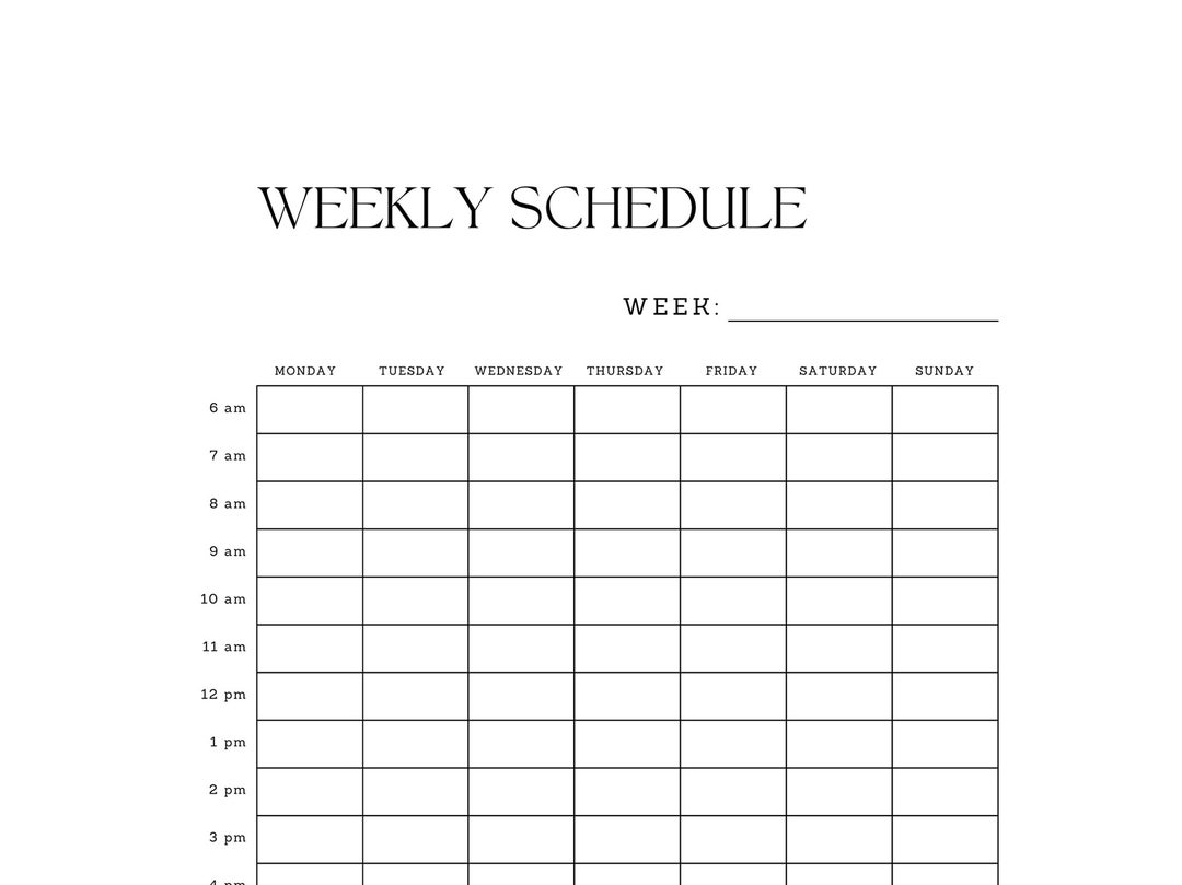 A4 Weekly Schedule Printable Printable Weekly Planner Weekly - Etsy